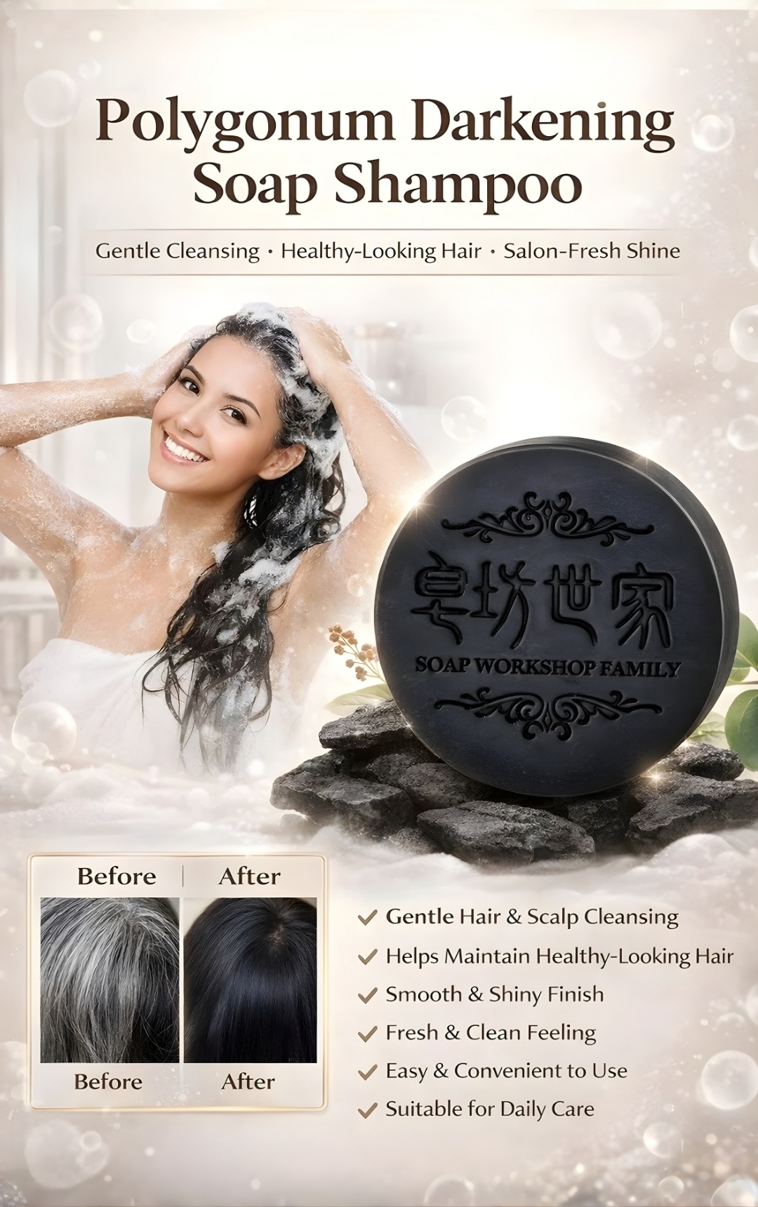 Polygonum Darkening Soap Shampoo