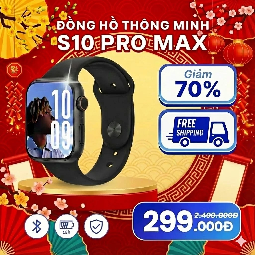 Đồng hồ thông minh S10 Pro Max | Giảm 70% Chỉ 299K
