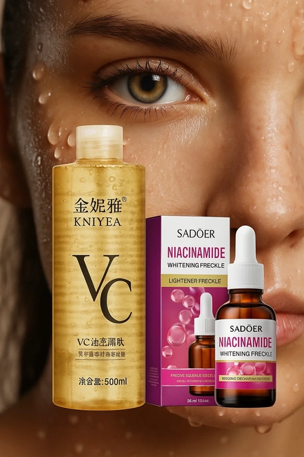 VC Face Toner & Sadoer Niacinamide Face Serum Bundle