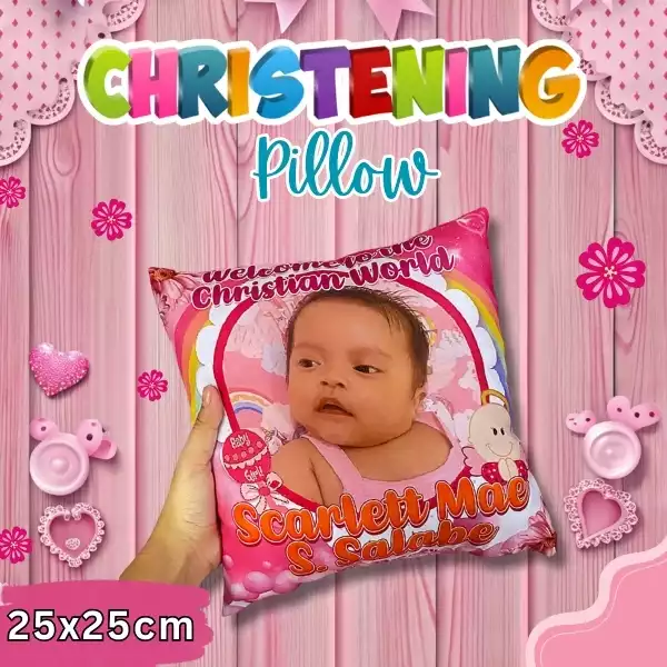 Christening Pillow Pink Theme | Vanex Advertising Store