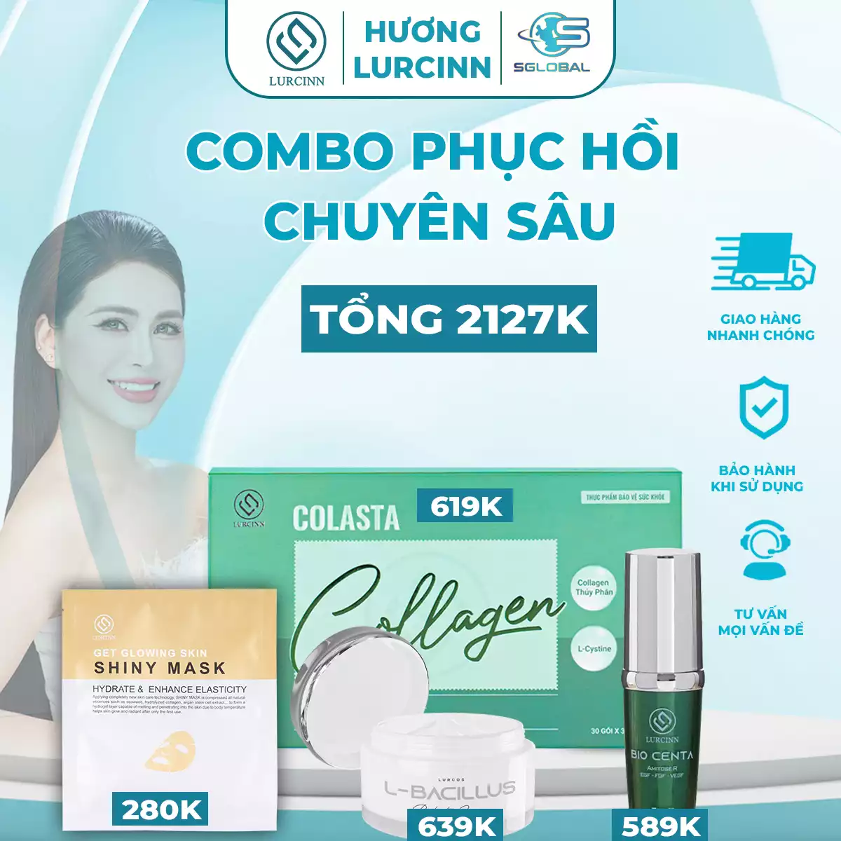 Combo phục hồi chuyên sâu tại nhà LURCINN Skincare | Hương Lurcinn