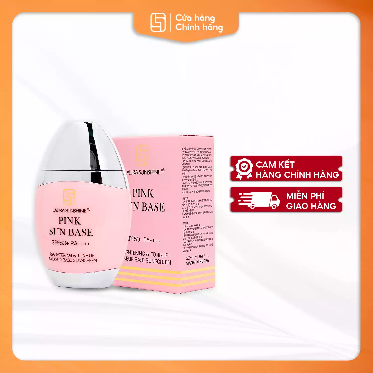 Kem chống nắng kiêm kem lót nâng tone da - Pink Sun Base SPF50+ PA ...