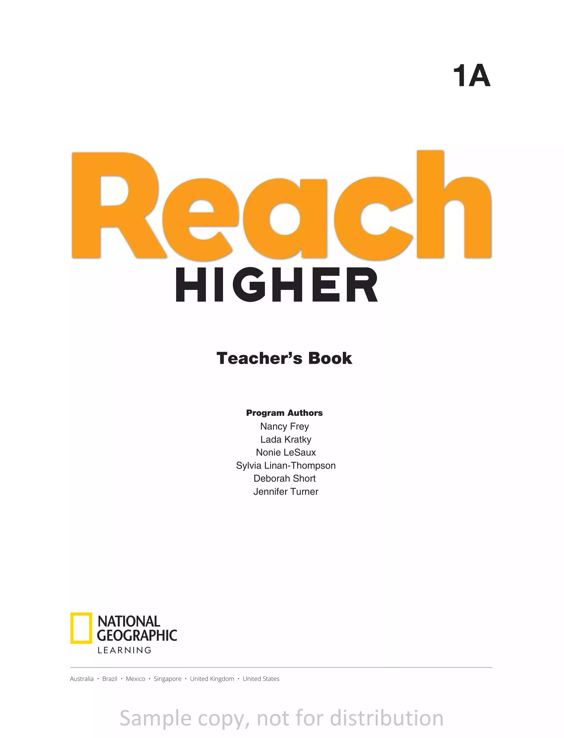 National Geographic Reach Higher 1A Teacher's Book (2020 – American ...