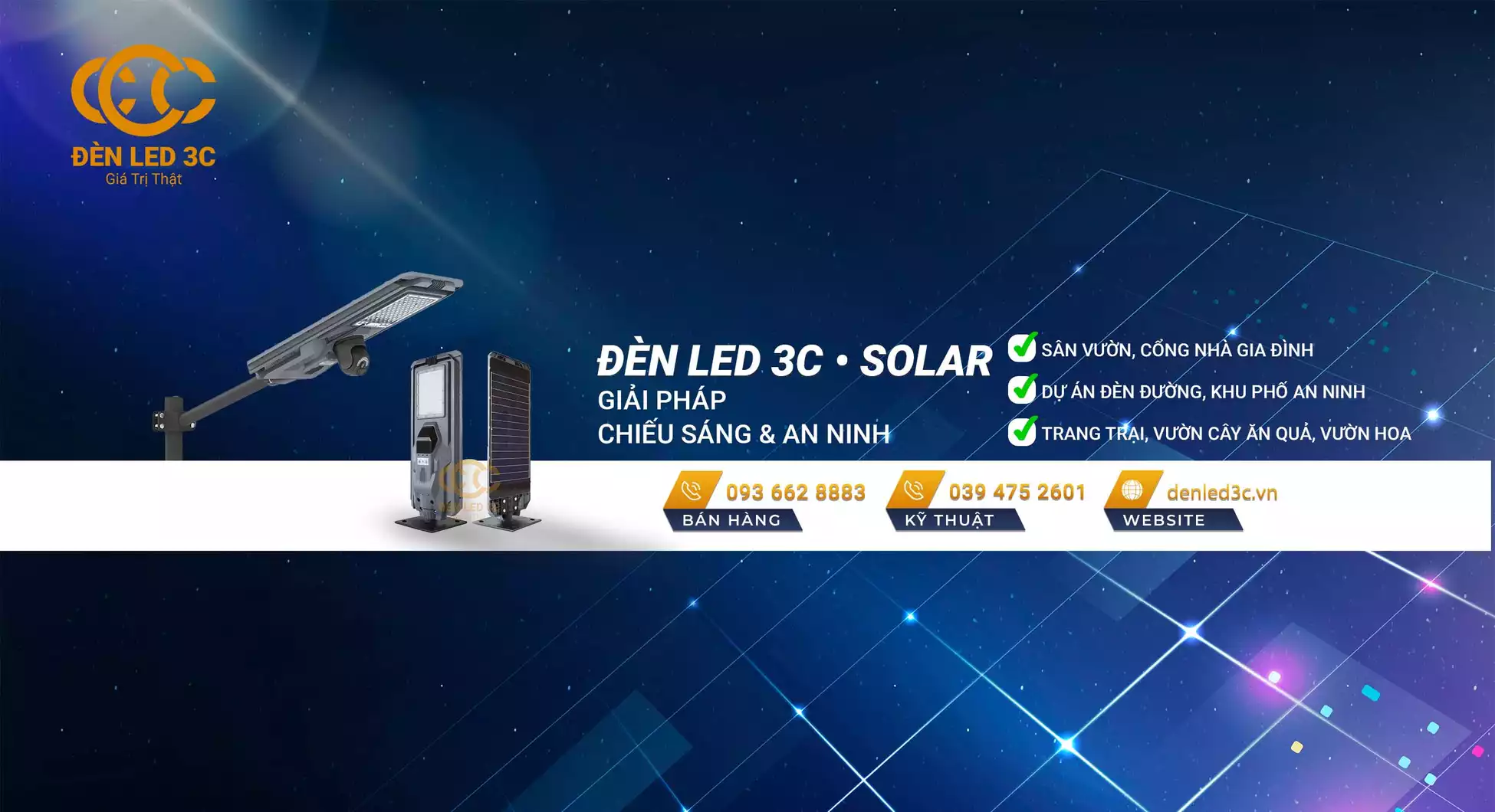 Đèn LED 3C | Đèn năng lượng mặt trời & Camera NLMT