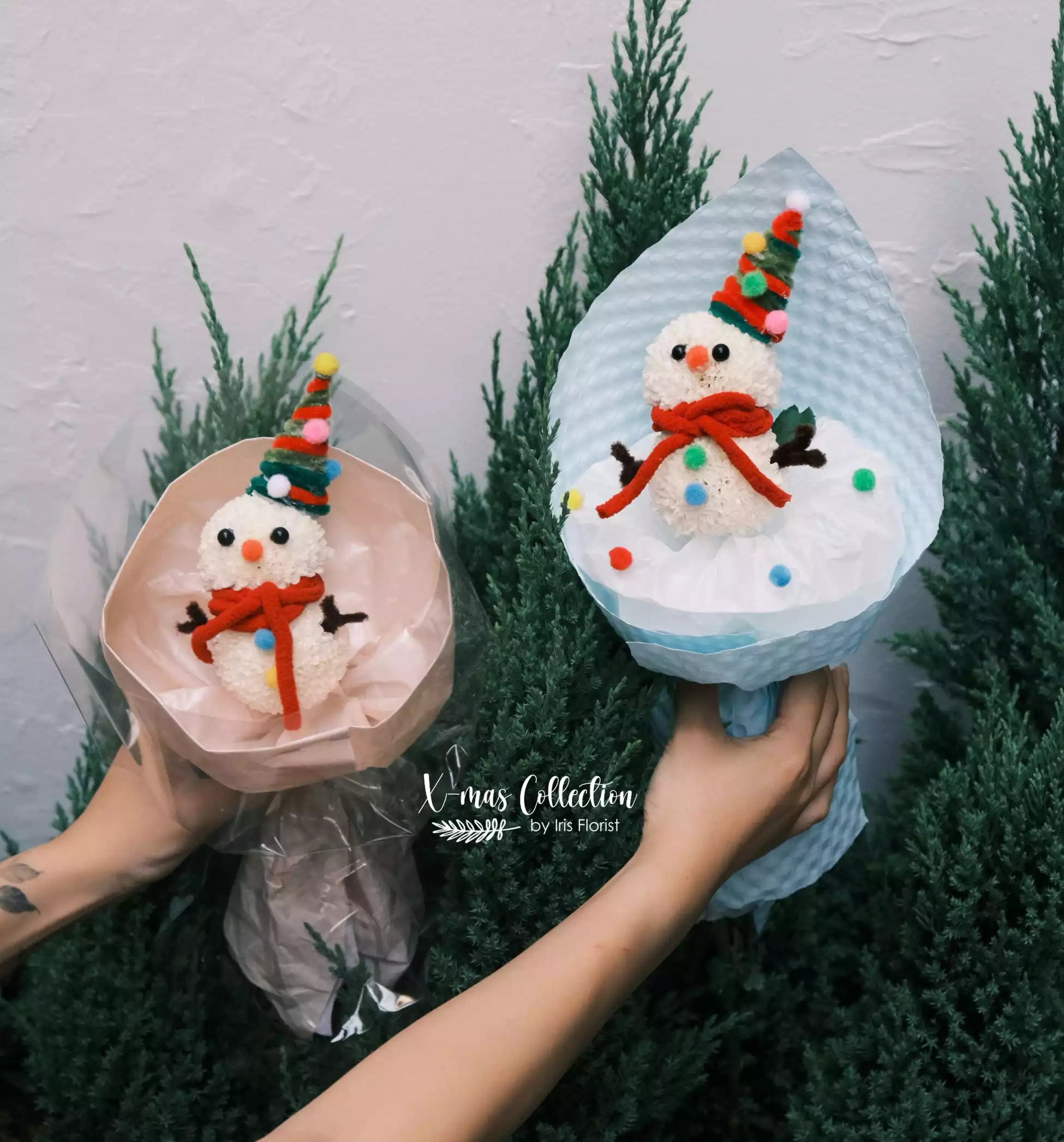 Cúc ping pong - Bó Snowman | Iris Florist - Tiệm hoa tươi