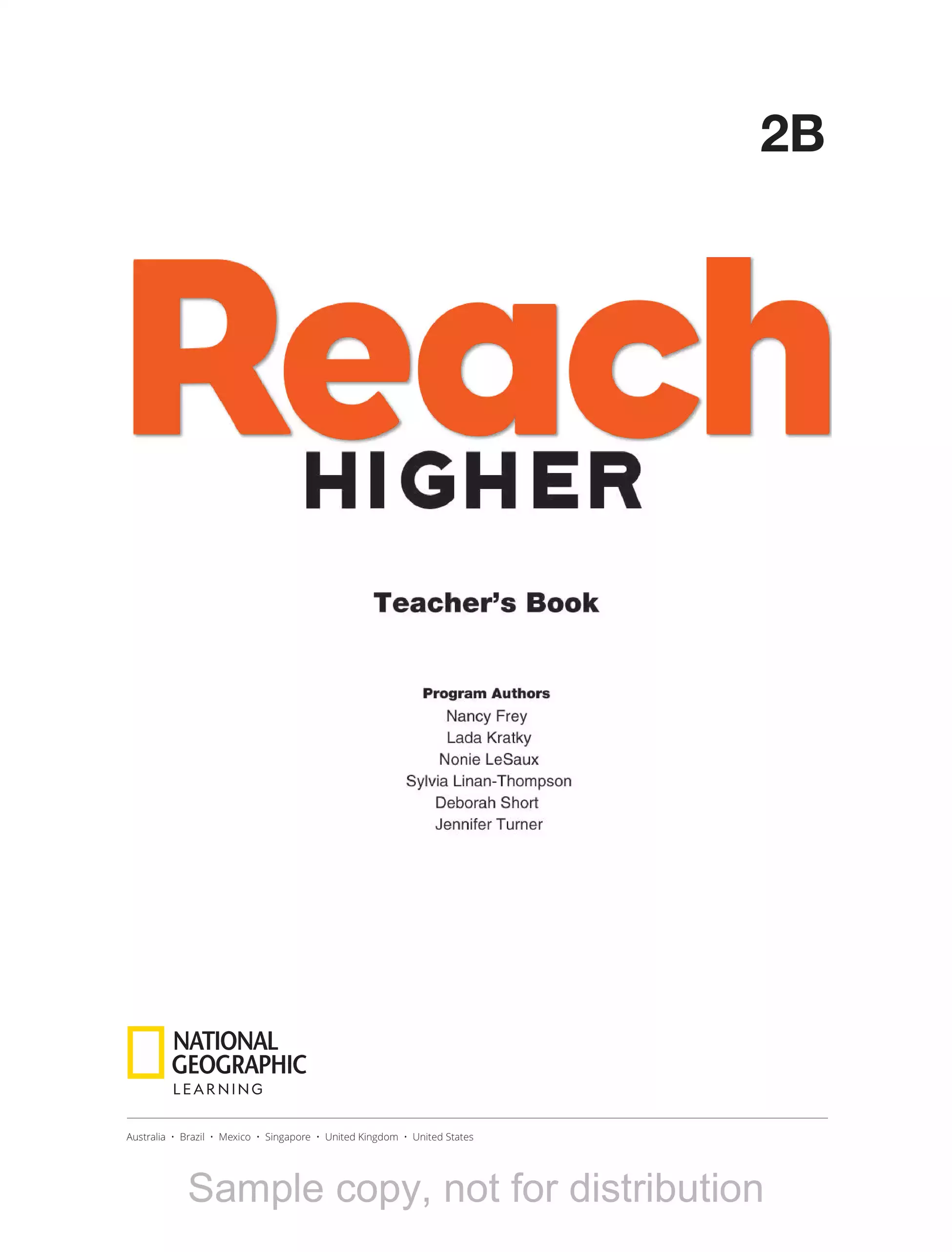 National Geographic Reach Higher 2B Teacher's Book (2020 – American ...