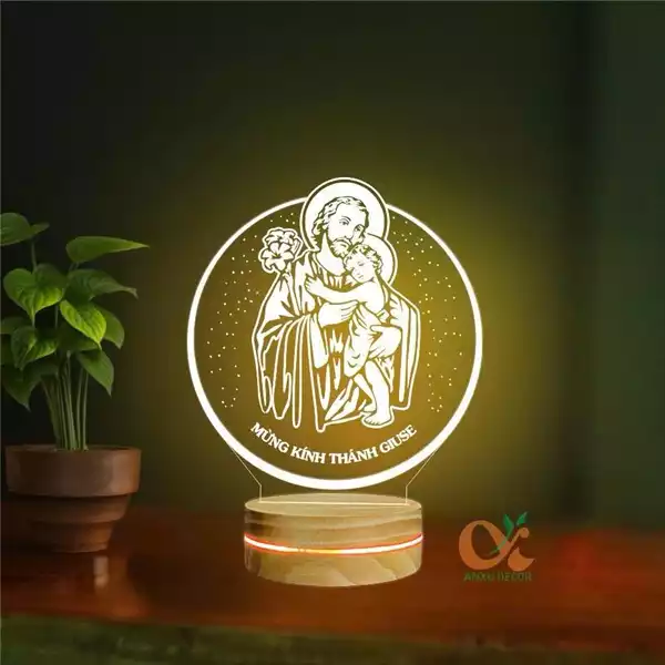 Đèn led đổi màu hình Thánh Giuse | Nhà Sách Công Giáo Việt Nam