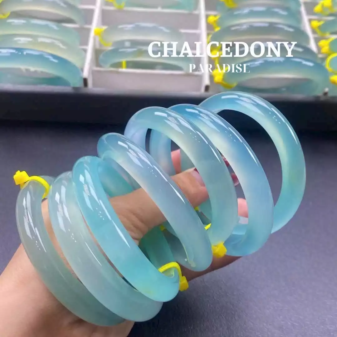 PT65 - Vòng bản đá chalcedony xanh dương | trangsucmoe