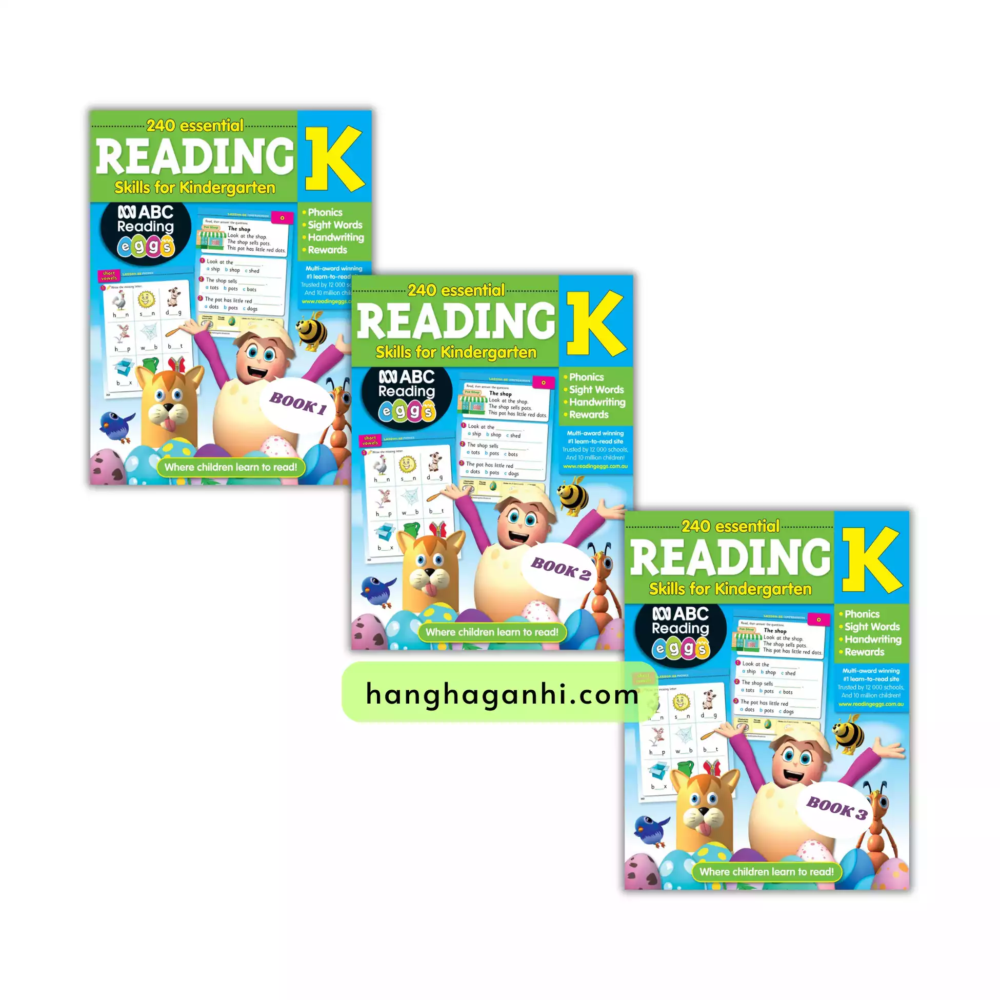 Combo 3 cuốn Reading Eggs 240 Essential Reading Skills for Kindergarten ...