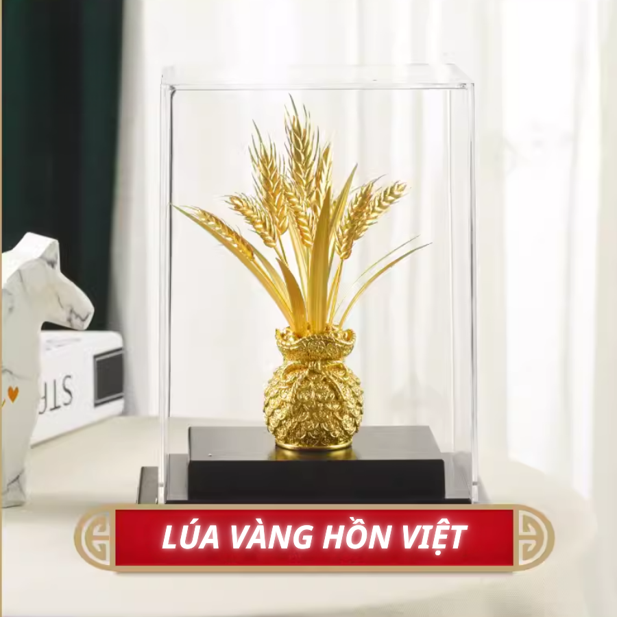 BÓ LÚA ĐỒNG MẠ VÀNG 24K CHẬU TRÒN - Lúa Vàng Hồn Việt