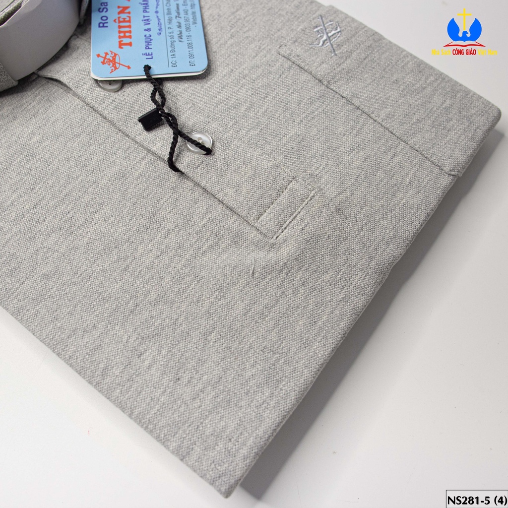 Áo thun cổ côn linh mục ngắn tay Rosa Thiên Ân NS281-5 Quà tặng Lễ quan ...